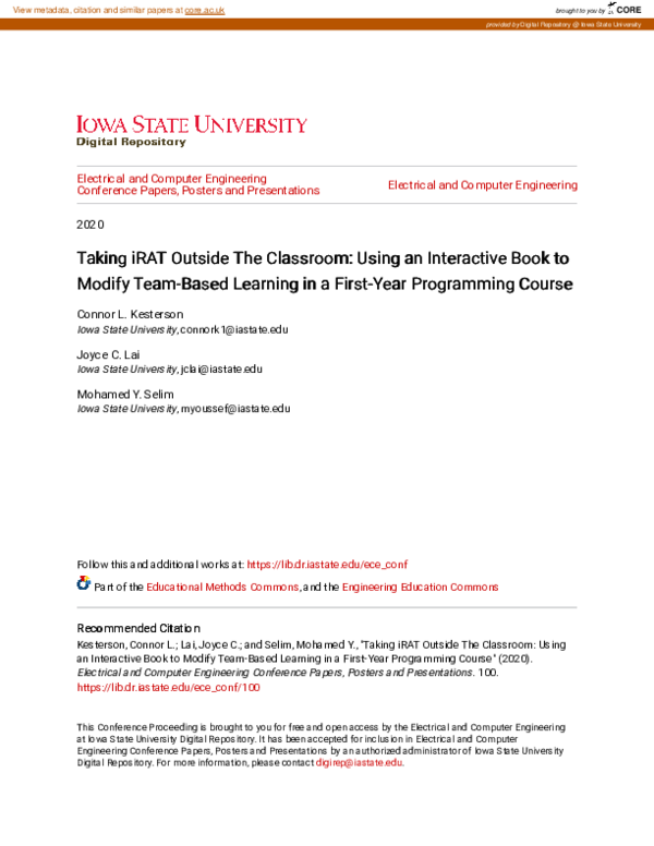 (PDF) Taking Irat Outside the Classroom: Using an Interactive Book to ...