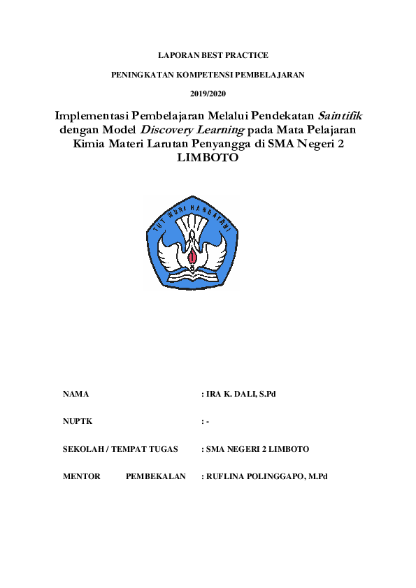 (PDF) Implementasi Pembelajaran Melalui Pendekatan Saintifik dengan Model Discovery Learning ...