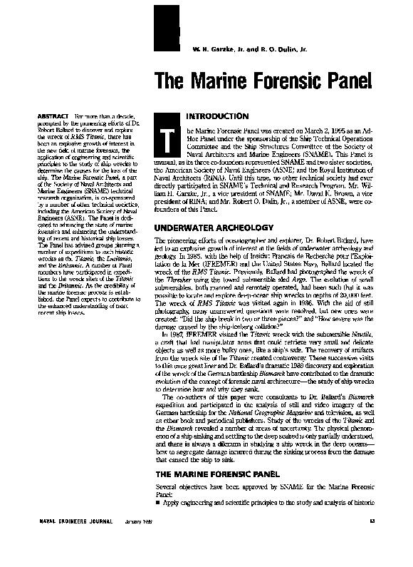 (PDF) The Marine Forensic Panel