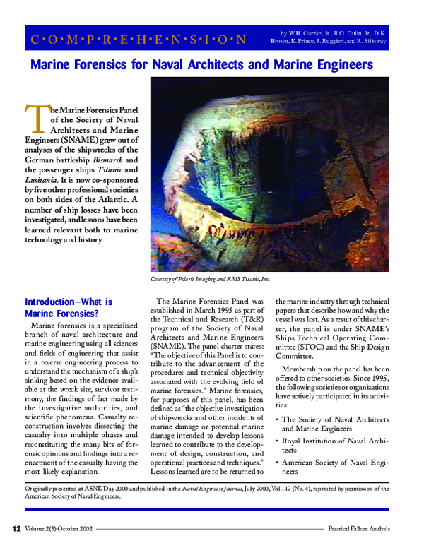 (PDF) Marine Forensics for Naval Architects and Marine Engineers