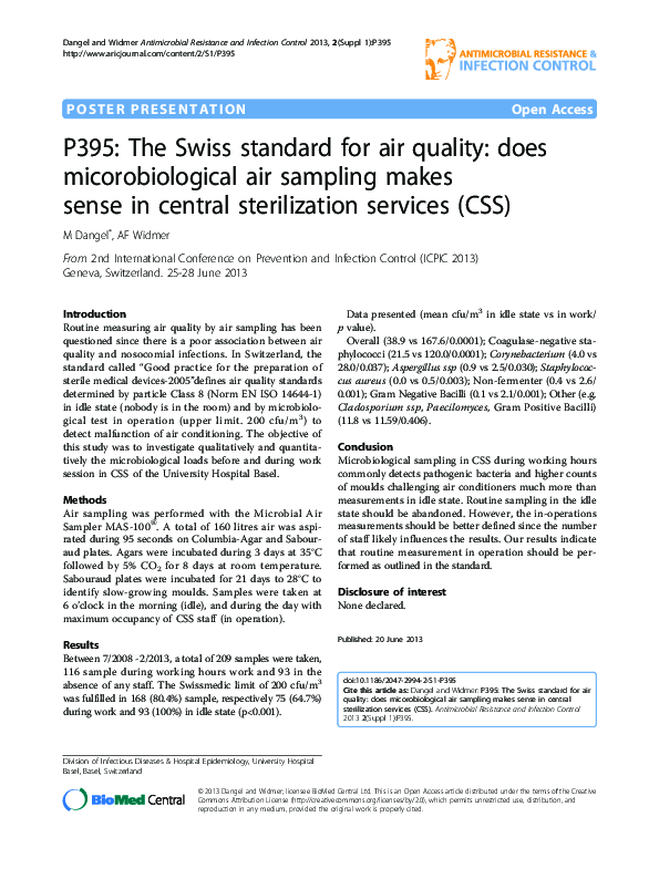 (PDF) P395: The Swiss standard for air quality: does micorobiological ...
