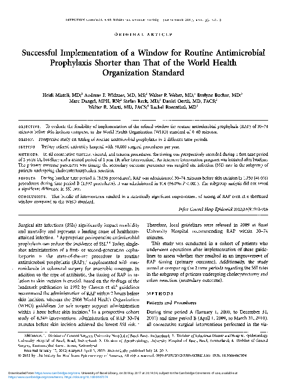 (PDF) Successful Implementation of a Window for Routine Antimicrobial ...