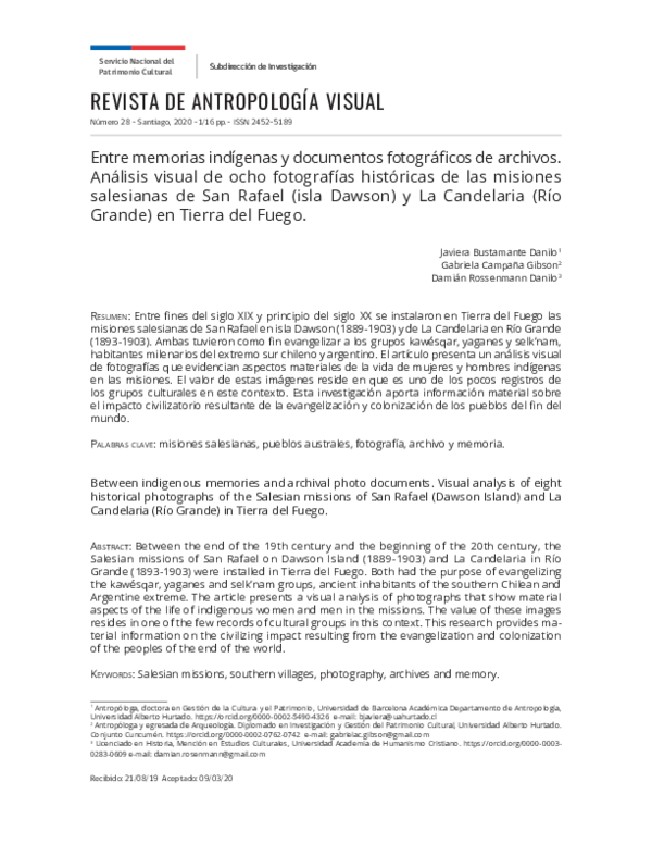 (PDF) Between indigenous memories and archival photo documents. Visual ...