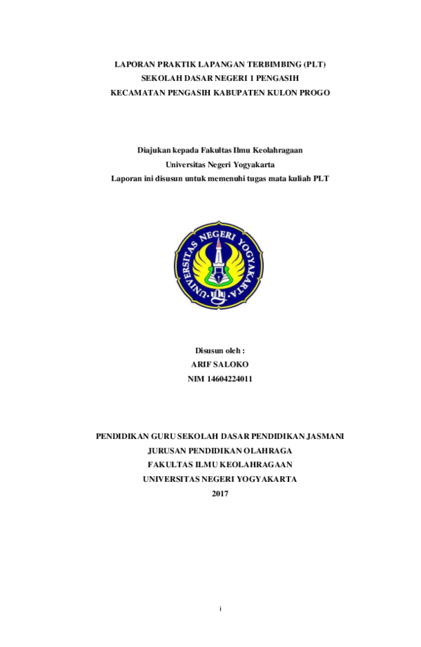 (PDF) Laporan Praktik Lapangan Terbimbing (PLT)
