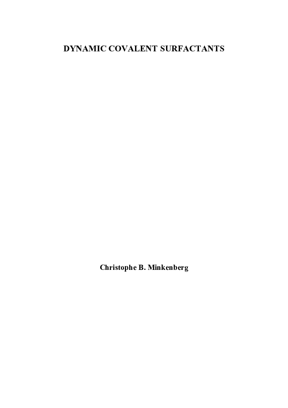 (PDF) Dynamic covalent surfactants