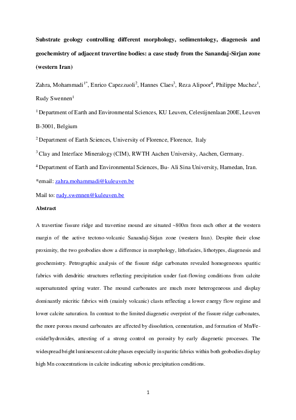 (PDF) Substrate geology controlling different morphology, sedimentology ...