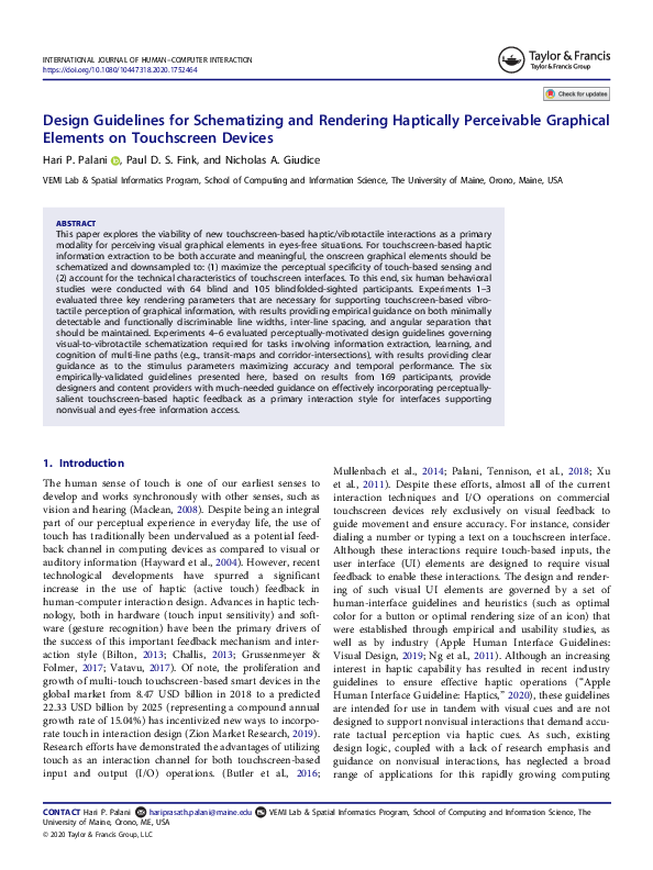 (PDF) Design Guidelines for Schematizing and Rendering Haptically Perceivable Graphical Elements ...