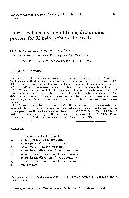(PDF) Numerical Simulation of Hydroforming Process for Automobile Lower Arm