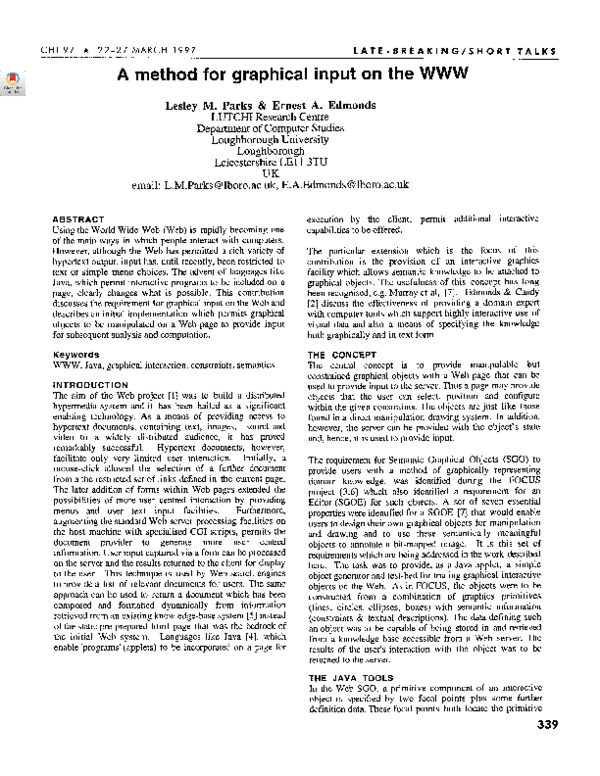 (PDF) A method for graphical input on the WWW