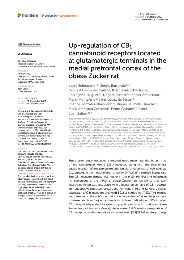 (PDF) Up-regulation of CB1 cannabinoid receptors located at ...