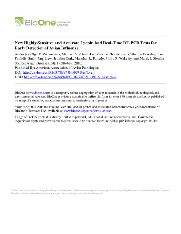 (PDF) New Highly Sensitive and Accurate Lyophilized Real-Time RT-PCR ... (PDF) New Highly Sensitive and Accurate Lyophilized Real-Time RT-PCR ...