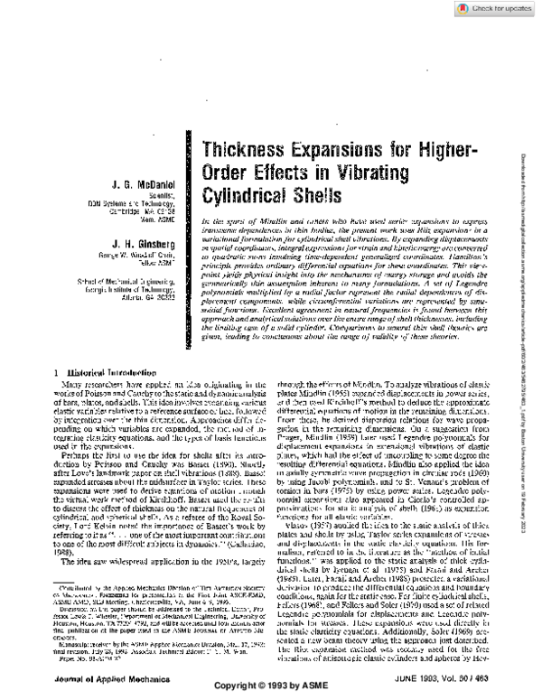 (PDF) Thickness Expansions for Higher- Order Effects in Vibrating ...
