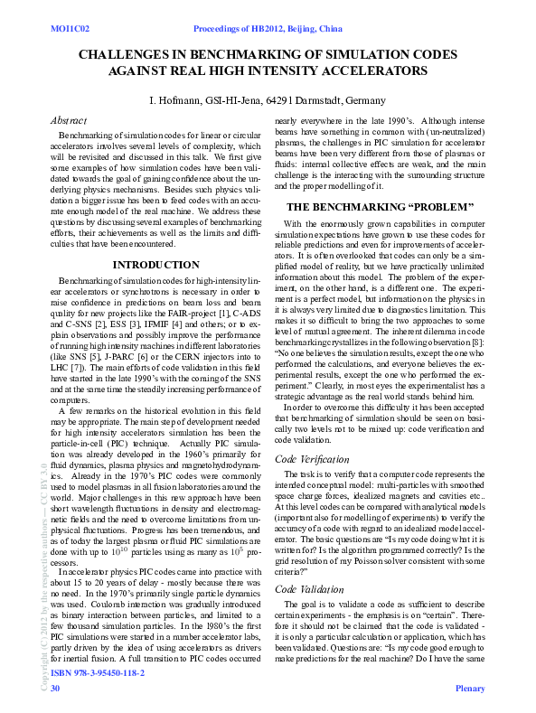 (PDF) Challenges in Benchmarking of Simulation Codes Against Real High ...