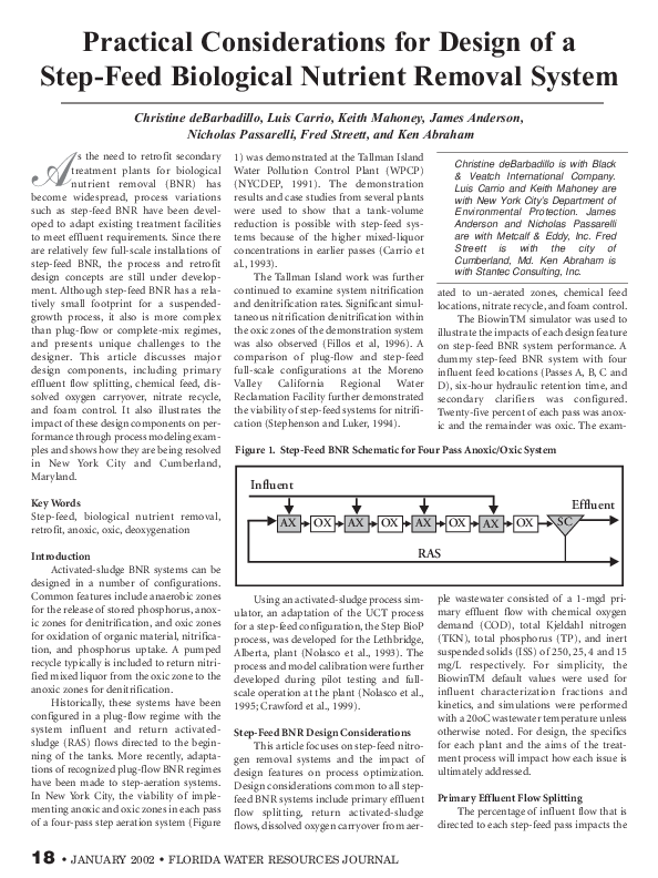 (PDF) Practical Considerations for Design of a Step-Feed Biological ...