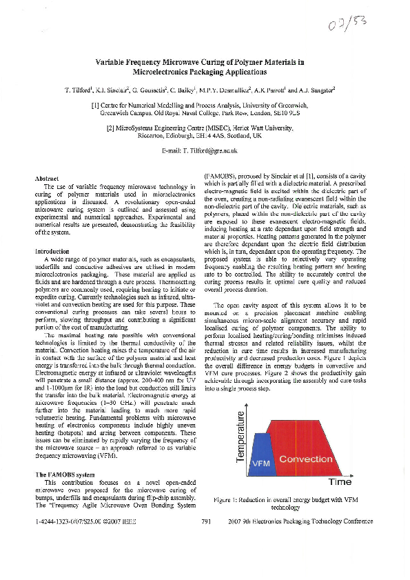 (PDF) Variable Frequency Microwave Curing of Polymer Materials in ...