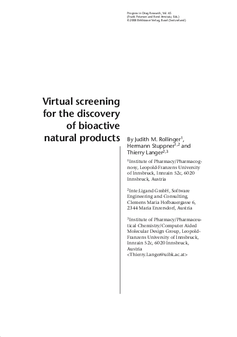 (PDF) Virtual screening for the discovery of bioactive natural products