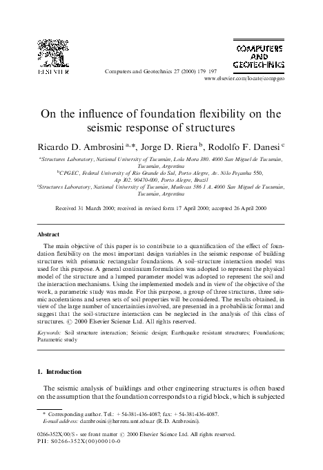 (PDF) On the influence of foundation flexibility on the seismic ...