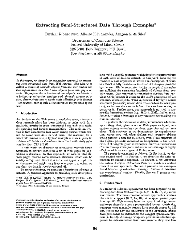 (PDF) Extracting semi-structured data through examples