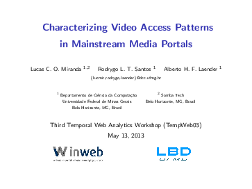 (PDF) Characterizing video access patterns in mainstream media portals | Alberto Laender ...