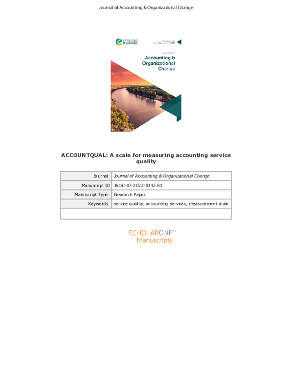 (PDF) ACCOUNTQUAL: a scale for measuring accounting service quality