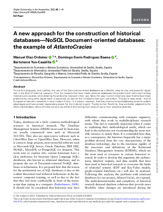 (PDF) A new approach for the construction of historical databases—NoSQL ...