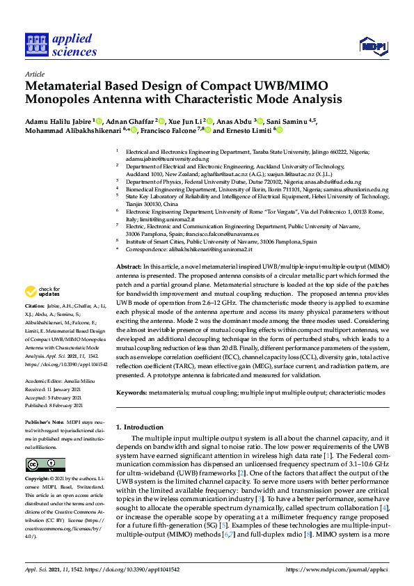 (PDF) Metamaterial Based Design of Compact UWB/MIMO Monopoles Antenna ... (PDF) Metamaterial Based Design of Compact UWB/MIMO Monopoles Antenna ...