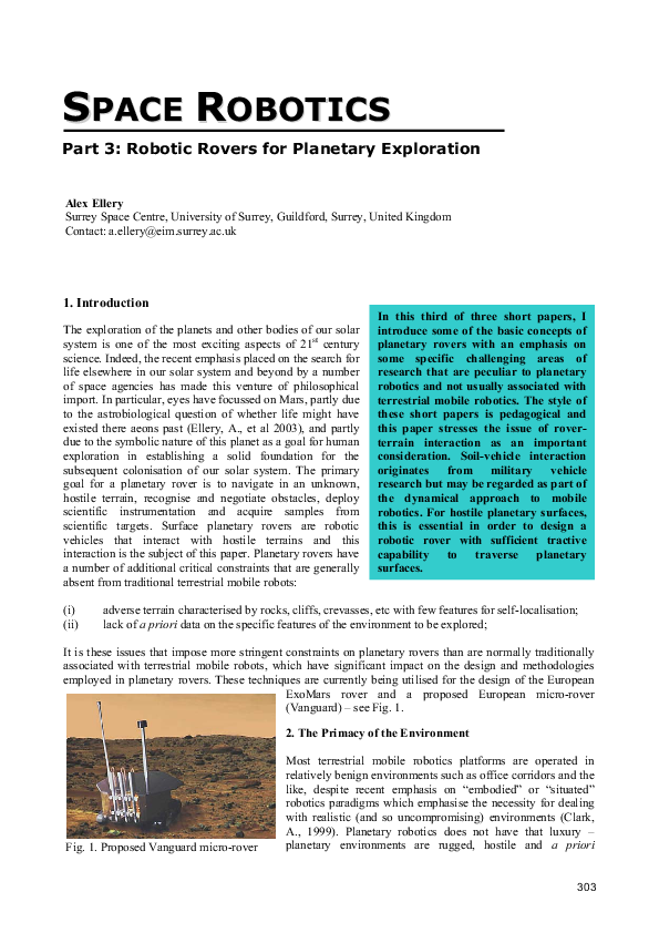 (PDF) Space Robotics
