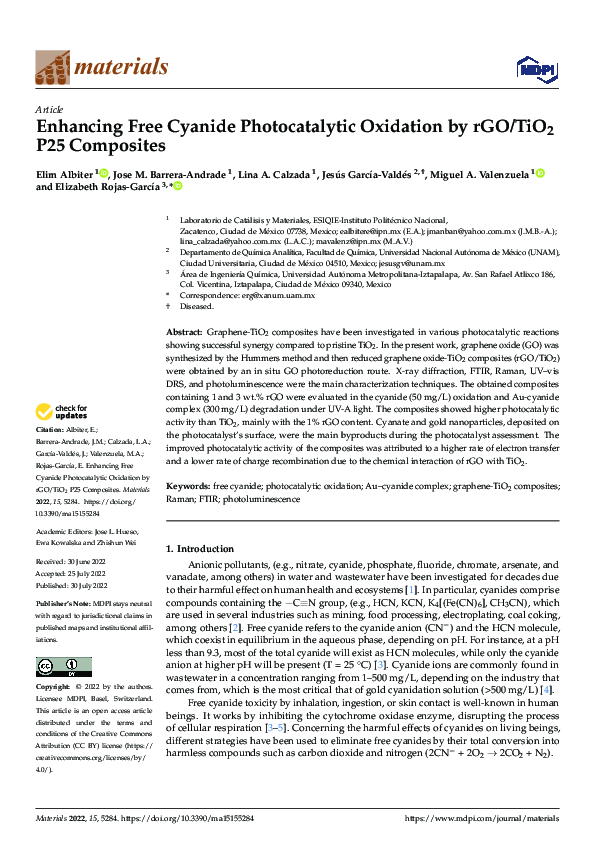 (PDF) Enhancing Free Cyanide Photocatalytic Oxidation by rGO/TiO2 P25 ...