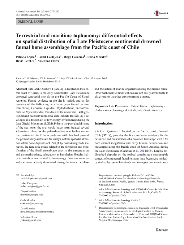 (PDF) Terrestrial and maritime taphonomy: differential effects on ...