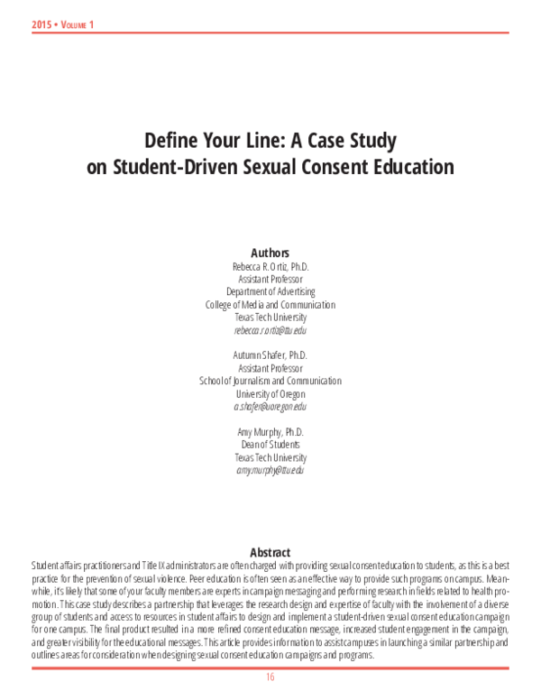 (PDF) Define Your Line: A Case Study on Student-Driven Sexual Consent ...