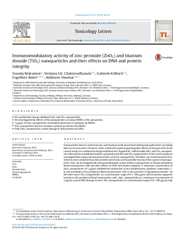 (PDF) Immunomodulatory activity of zinc peroxide (ZnO2) and titanium ...