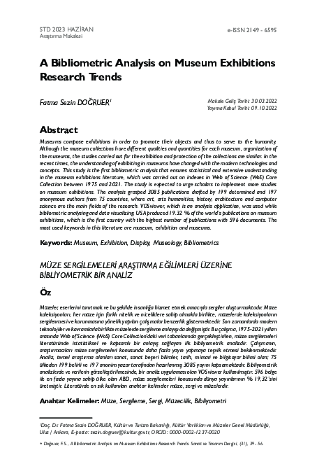 (PDF) A Bibliometric Analysis on Museum Exhibitions Research Trends