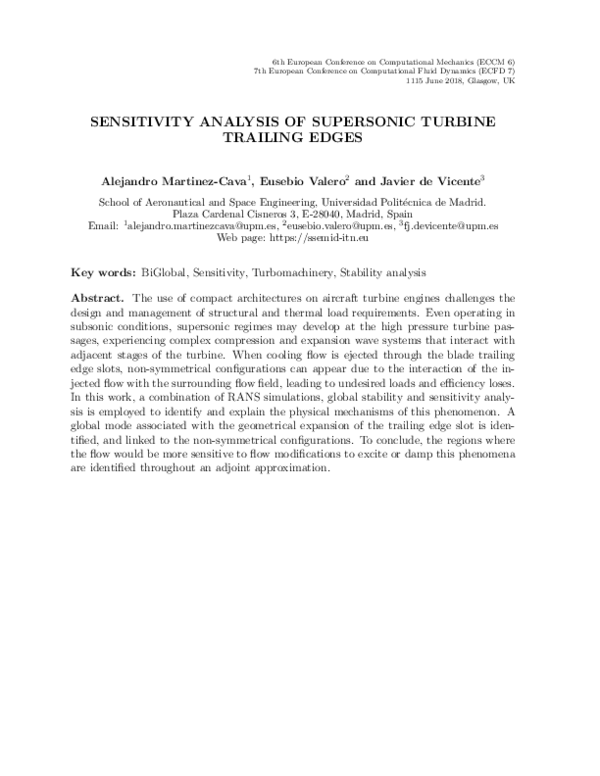 (PDF) Sensitivity Analysis of Supersonic Turbine