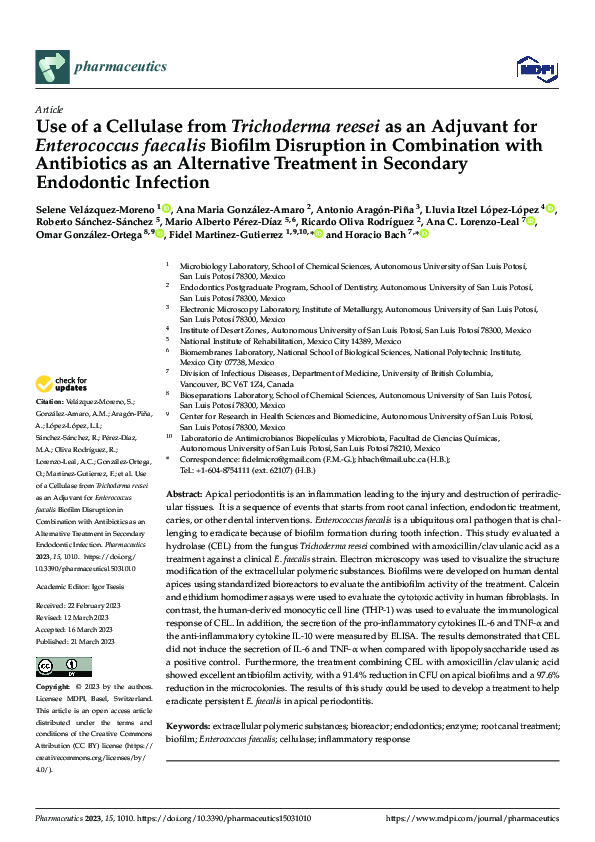(PDF) Use of a Cellulase from Trichoderma reesei as an Adjuvant for Enterococcus faecalis ...