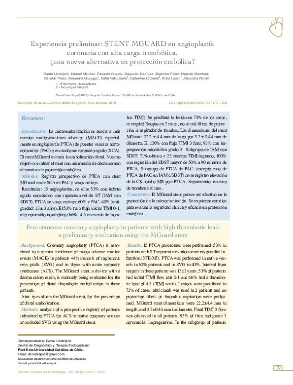 (PDF) Experiencia preliminar: STENT MGUARD en angioplastía coronaria ...
