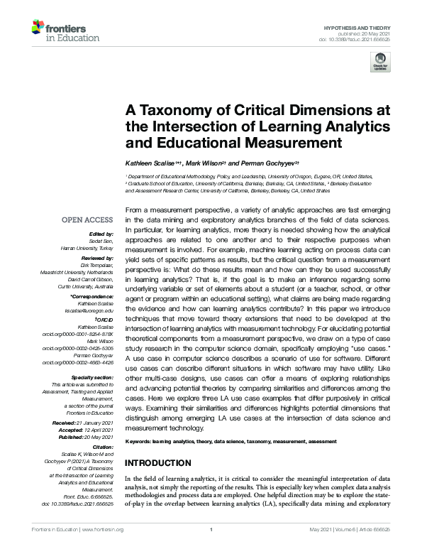 (PDF) A Taxonomy of Critical Dimensions at the Intersection of Learning ...