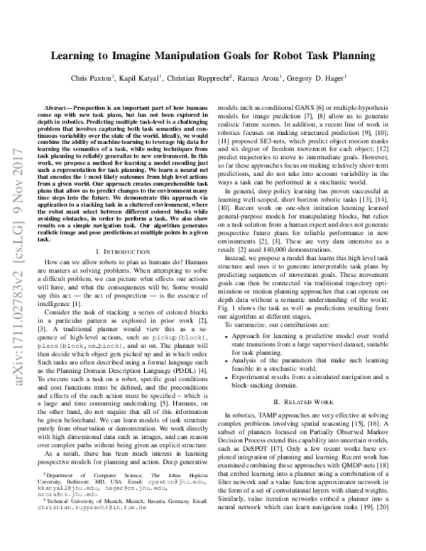 (PDF) Learning to Imagine Manipulation Goals for Robot Task Planning