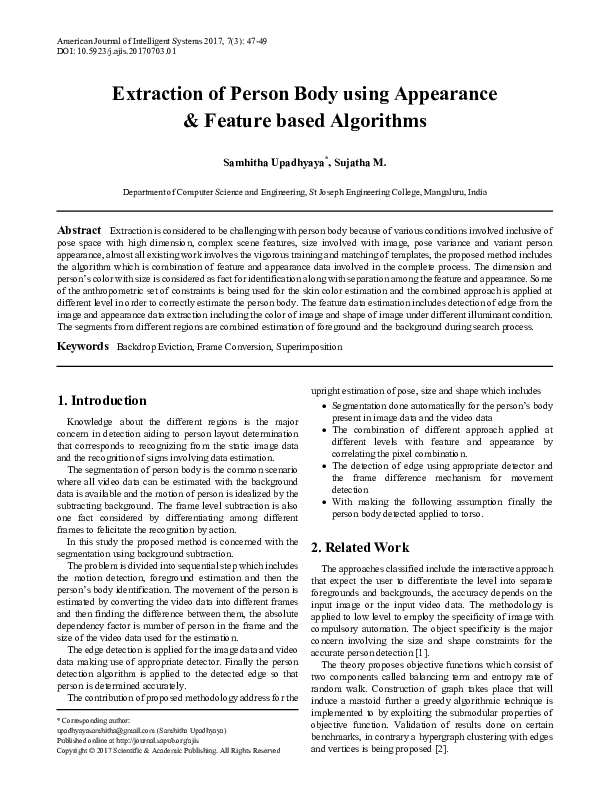 (PDF) Detection identification of human body using FA based algorithms ...