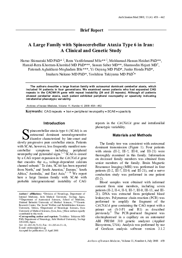 (PDF) A Clinical and Genetic Study