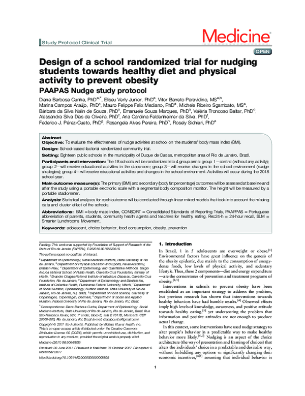 (PDF) Design of a school randomized trial for nudging students towards ...