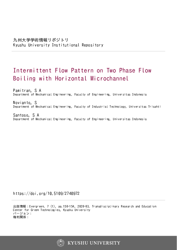 (PDF) Intermittent Flow Pattern on Two Phase Flow Boiling with Horizontal Microchannel