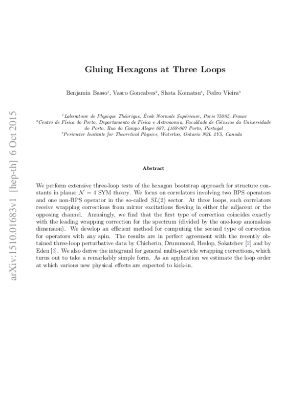 (PDF) Gluing hexagons at three loops