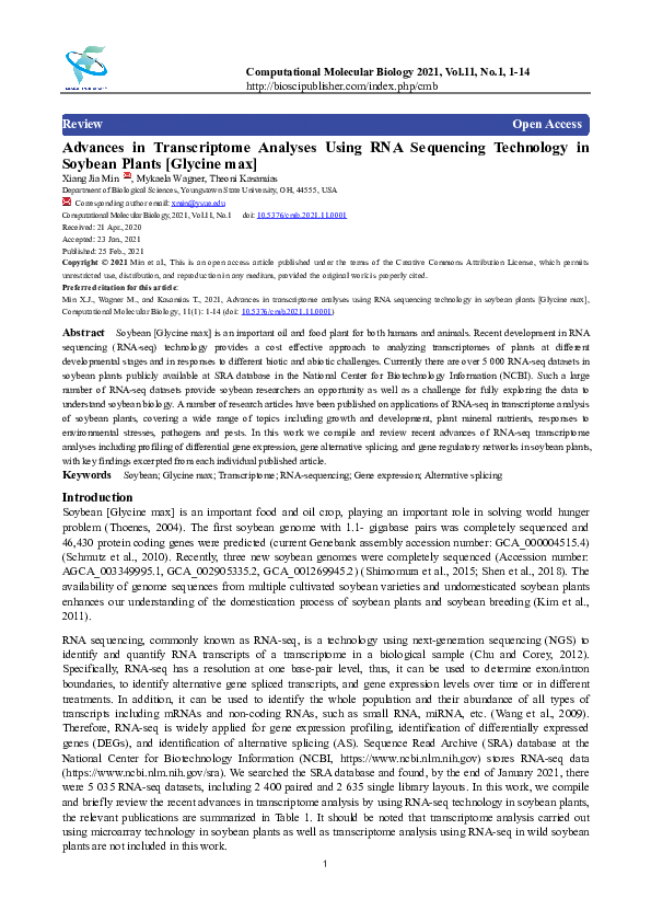 (PDF) Advances in Transcriptome Analyses Using RNA Sequencing ...