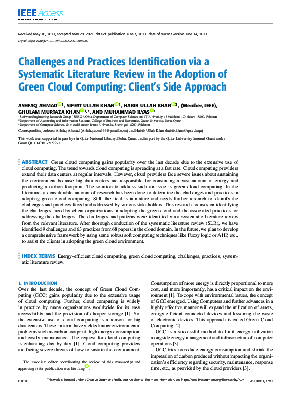(PDF) Challenges and Practices Identification via a Systematic Literature Review in the Adoption ...