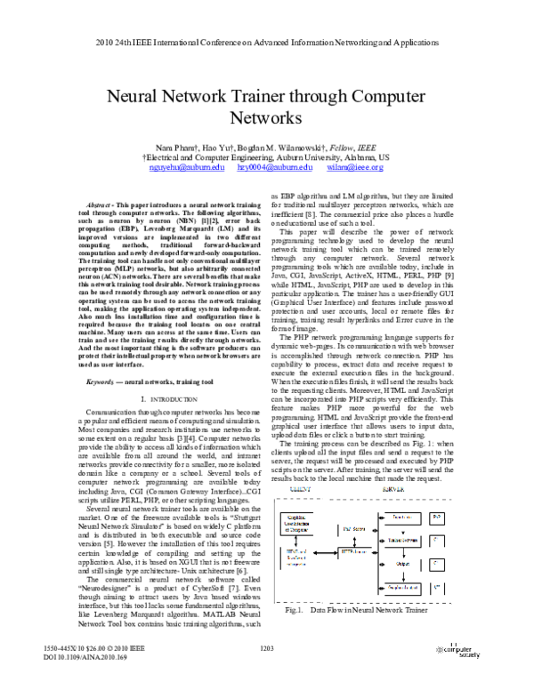 (PDF) Neural Network Trainer through Computer Networks