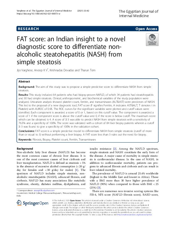 (PDF) FAT score: an Indian insight to a novel diagnostic score to ...