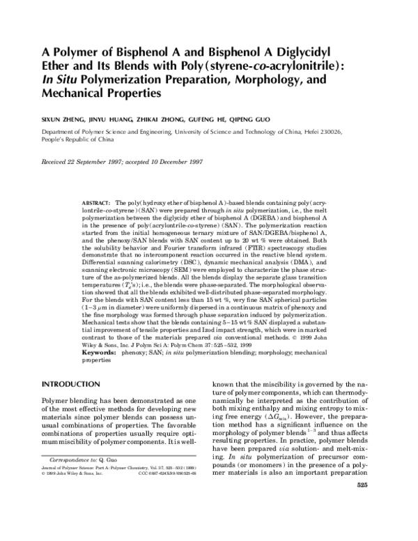 (PDF) A polymer of bisphenol A and bisphenol A diglycidyl ether and its ...