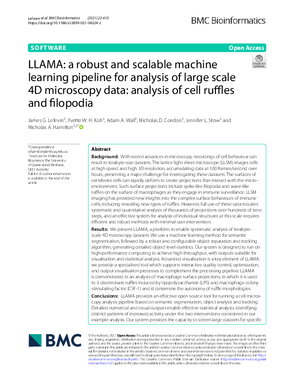 (PDF) LLAMA: a robust and scalable machine learning pipeline for analysis of large scale 4D ...