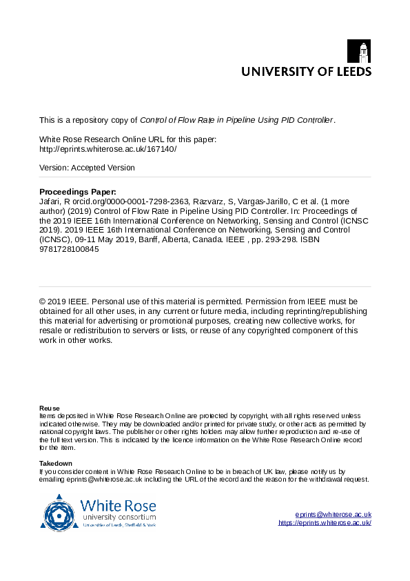 (PDF) Control of Flow Rate in Pipeline Using PID Controller