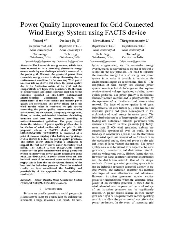 (PDF) Improving Power Quality in Wind Energy Systems (PDF) Improving Power Quality in Wind Energy Systems